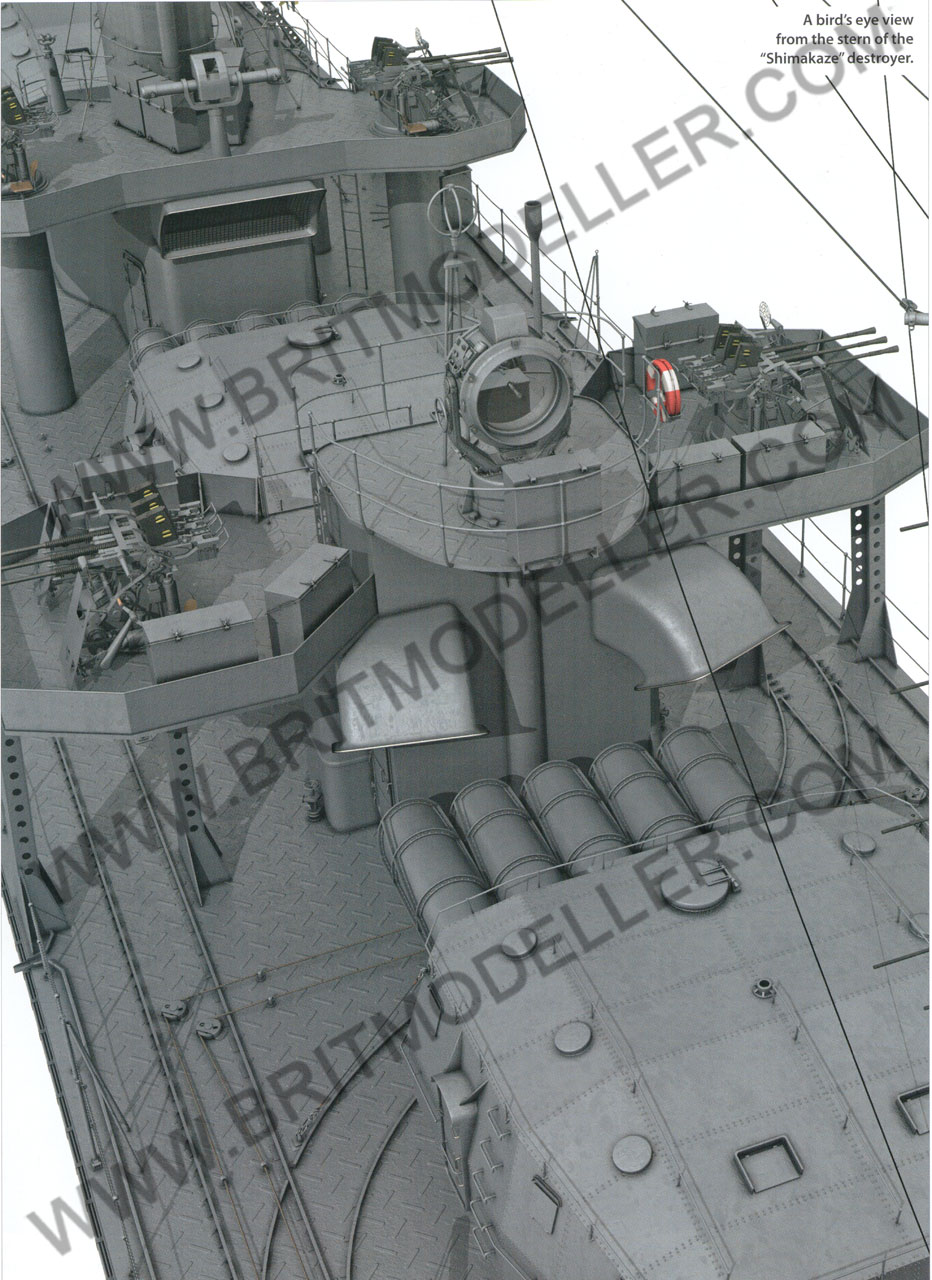 IJN Destroyer Shimakaze. Super Drawings in 3D - Reference Material ...