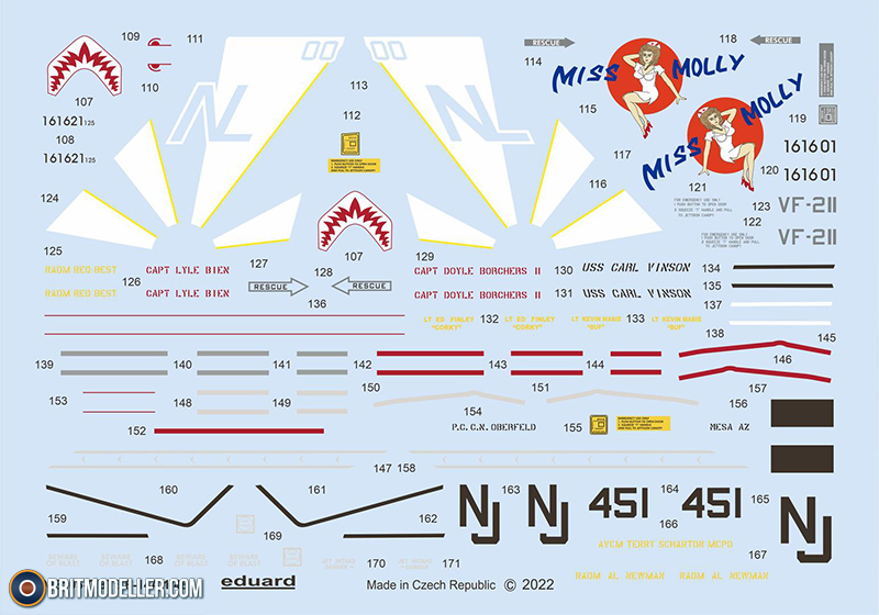 Grumman F-14A Tomcat Decals (D48105) 1:48 - Decals & Masks ...