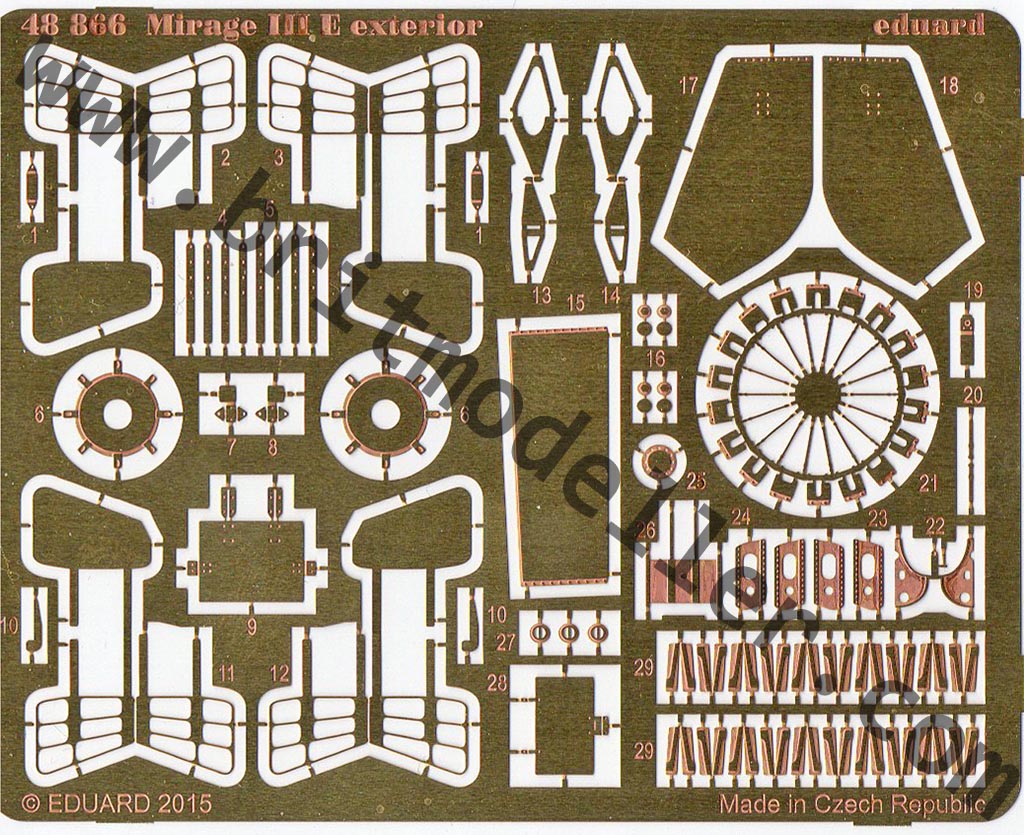 Mirage IIIE Update sets (For Kinetic Kit) - 1:48 Eduard - Aftermarket ...