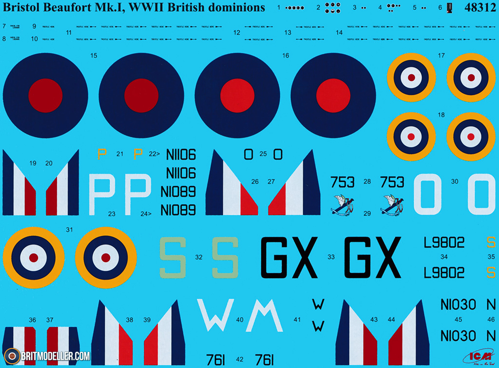 Bristol Beaufort Mk.I British Dominions Air Force (48312) 1:48 - Kits ...