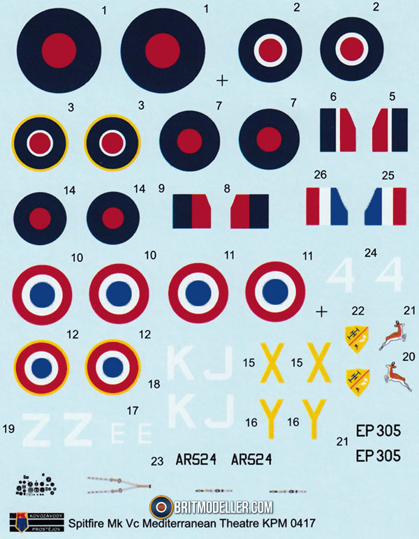 Spitfire Mk.Vc Trop ‘Mediterranean Theatre’ (KPM0417) 1:72 - Kits ...