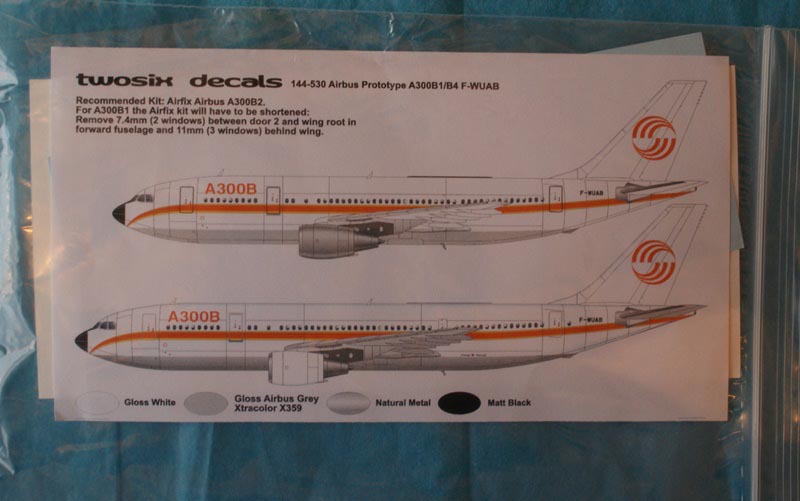 Airbus A300 B1/B4 prototype decal sheet. - Decals & Masks ...