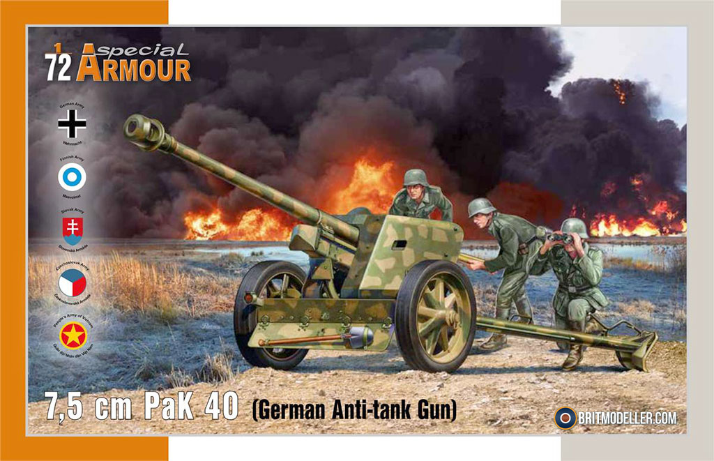 7.5 cm PaK 40 German Anti-tank Gun 1:72 Special Armour (72025) - Kits ...